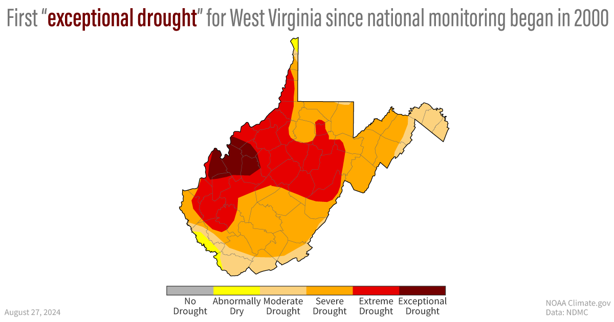 West Virginia facing worst drought in at least two decades | NOAA ...