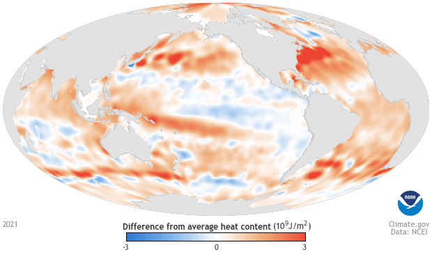 Ocean Heat Content - Yearly Difference from Average | NOAA Climate.gov