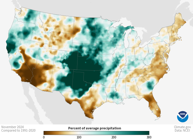 Precipitation - Monthly Percent of Average | NOAA Climate.gov