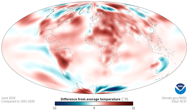 Temperature - Global Monthly, Difference from Average | NOAA Climate.gov