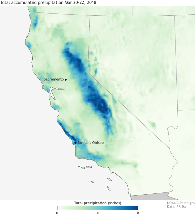 Onslaught of rain soaks California | NOAA Climate.gov