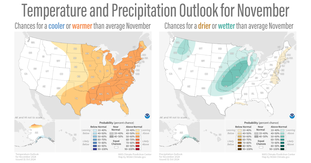 U.S. climate outlook for November 2024 | NOAA Climate.gov