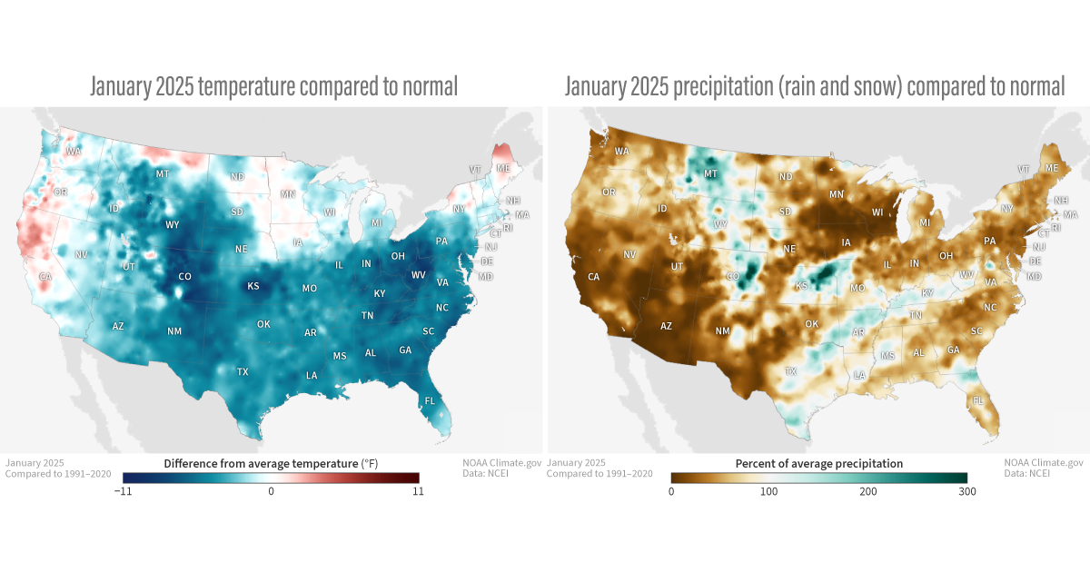 U.S. climate summary for January 2025 | NOAA Climate.gov