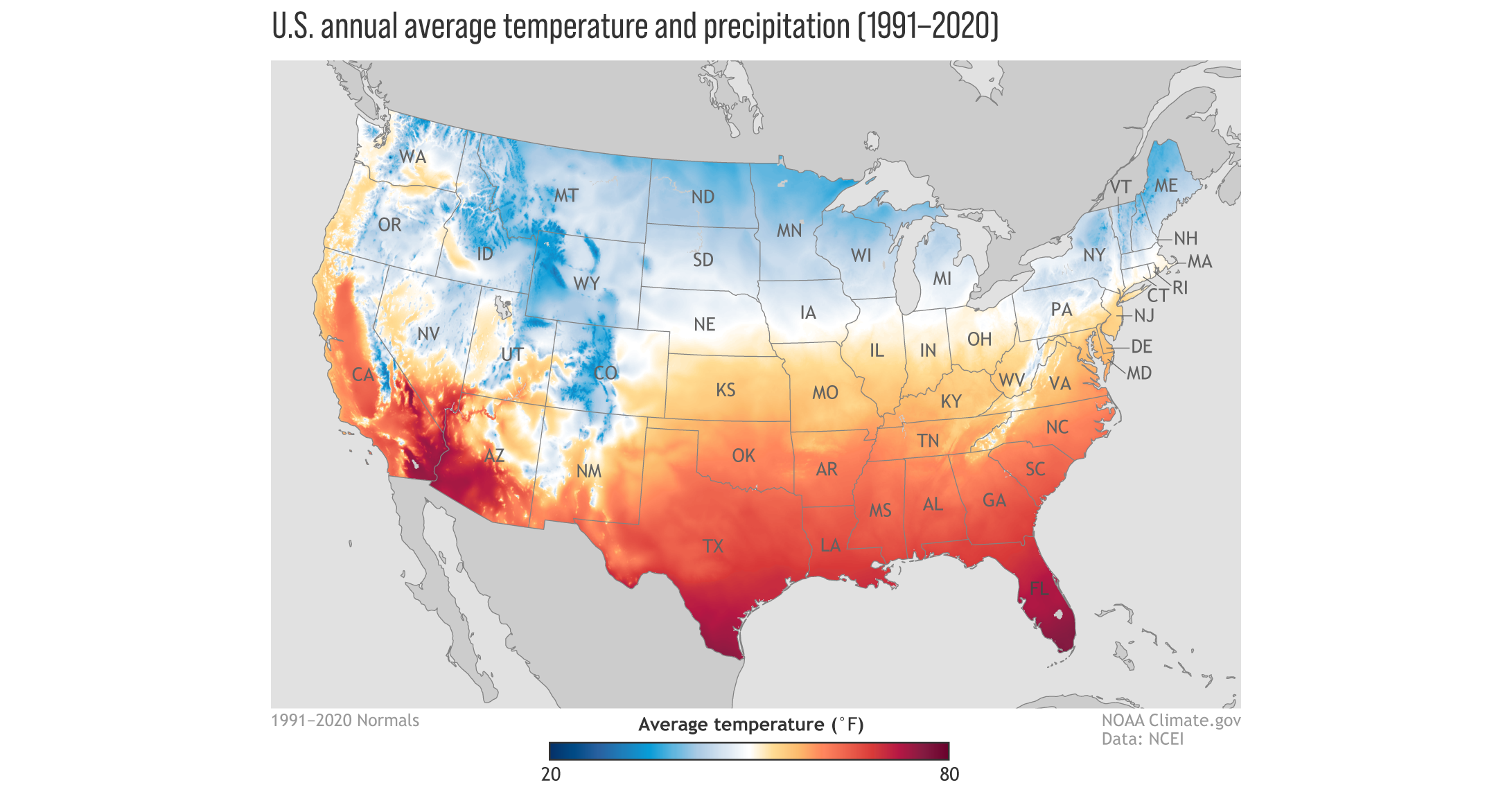 New maps of annual average temperature and precipitation from the U.S ...