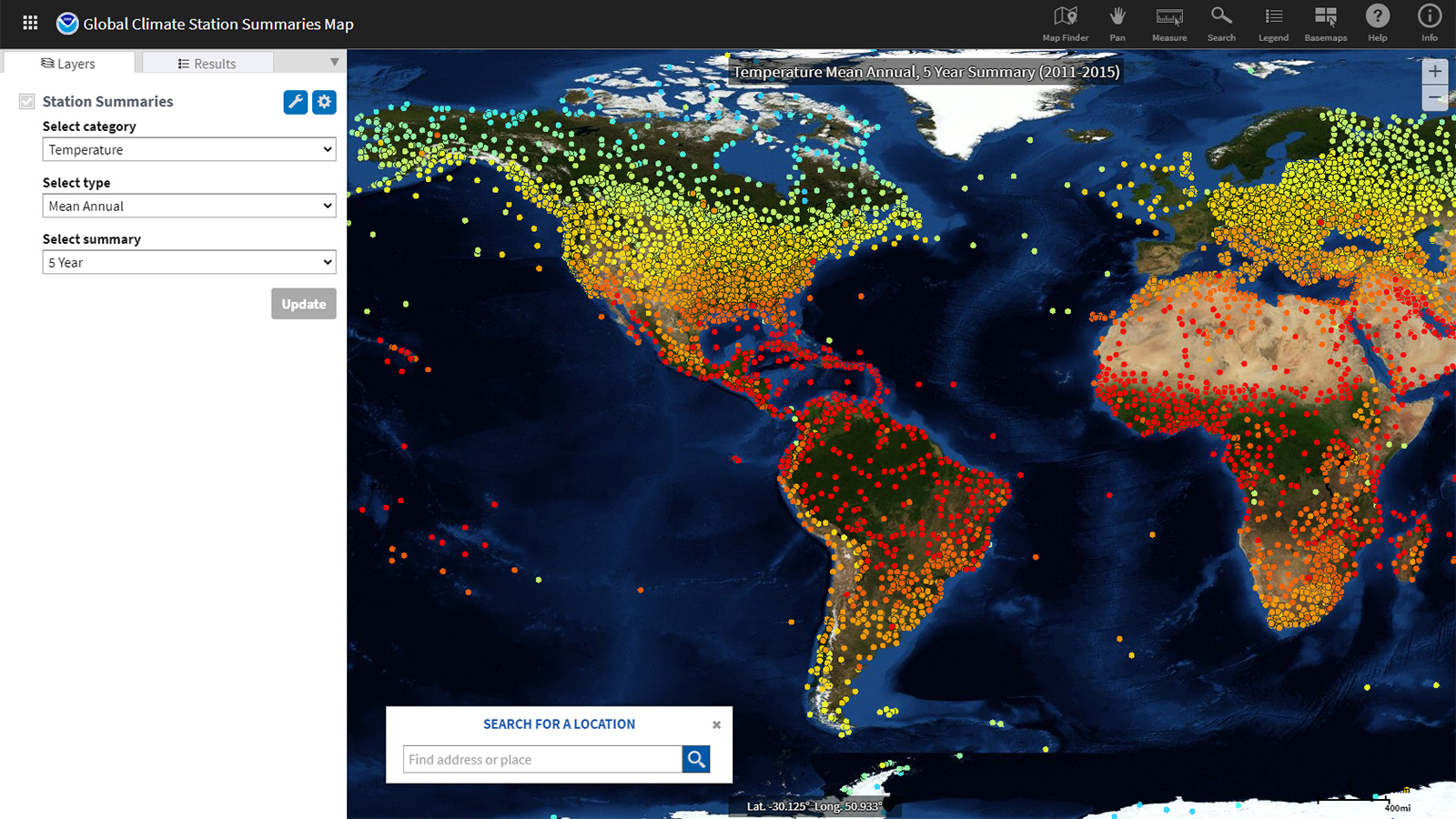 NCEI Map Viewer Application - Data Locator | NOAA Climate.gov