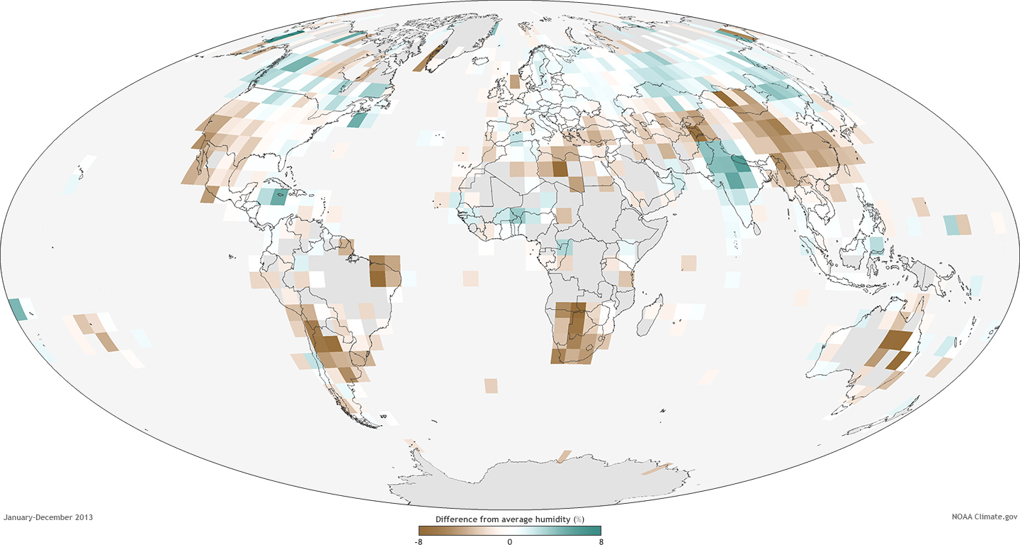 2013 State of the Climate: Humidity | NOAA Climate.gov