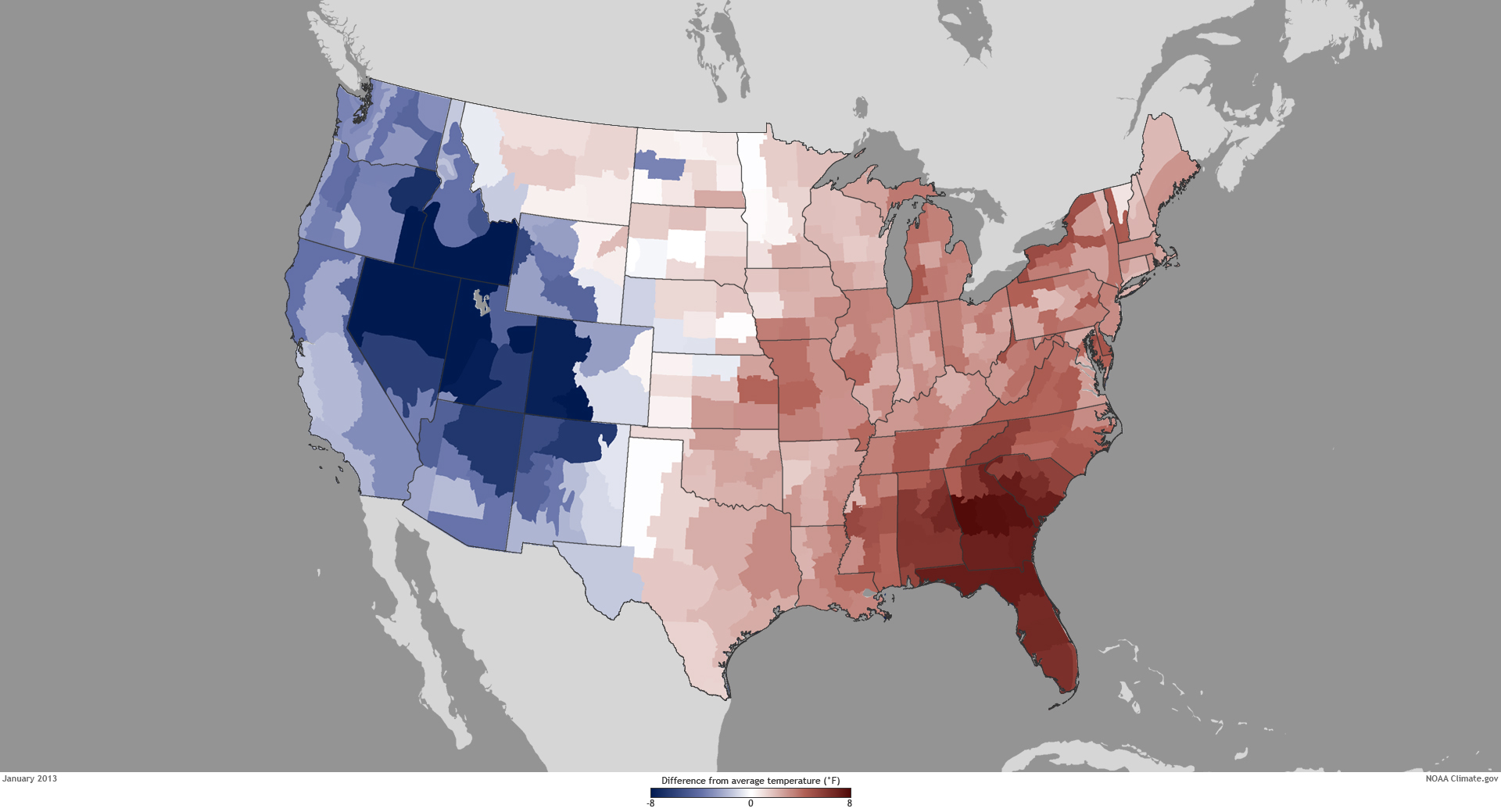 U.S average temperature right at freezing for January, rain and snow a ...