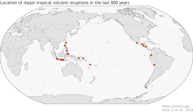 Can volcanic eruptions cause El Niño? Maybe, maybe not | NOAA Climate.gov