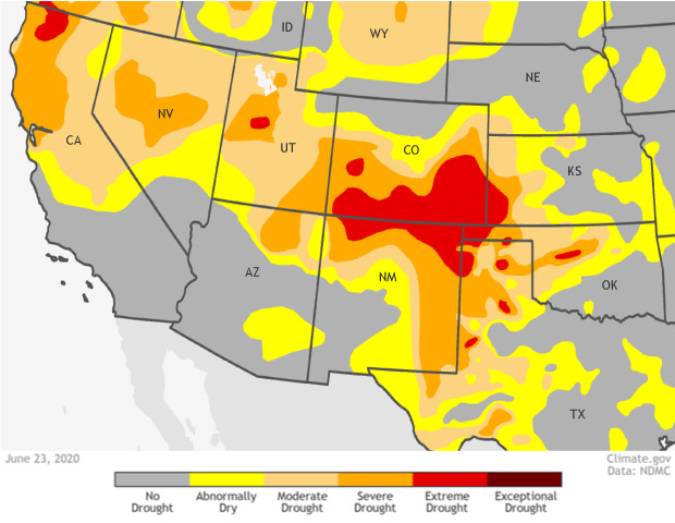 July 2020 climate outlook has no good news for the U.S. Southwest ...